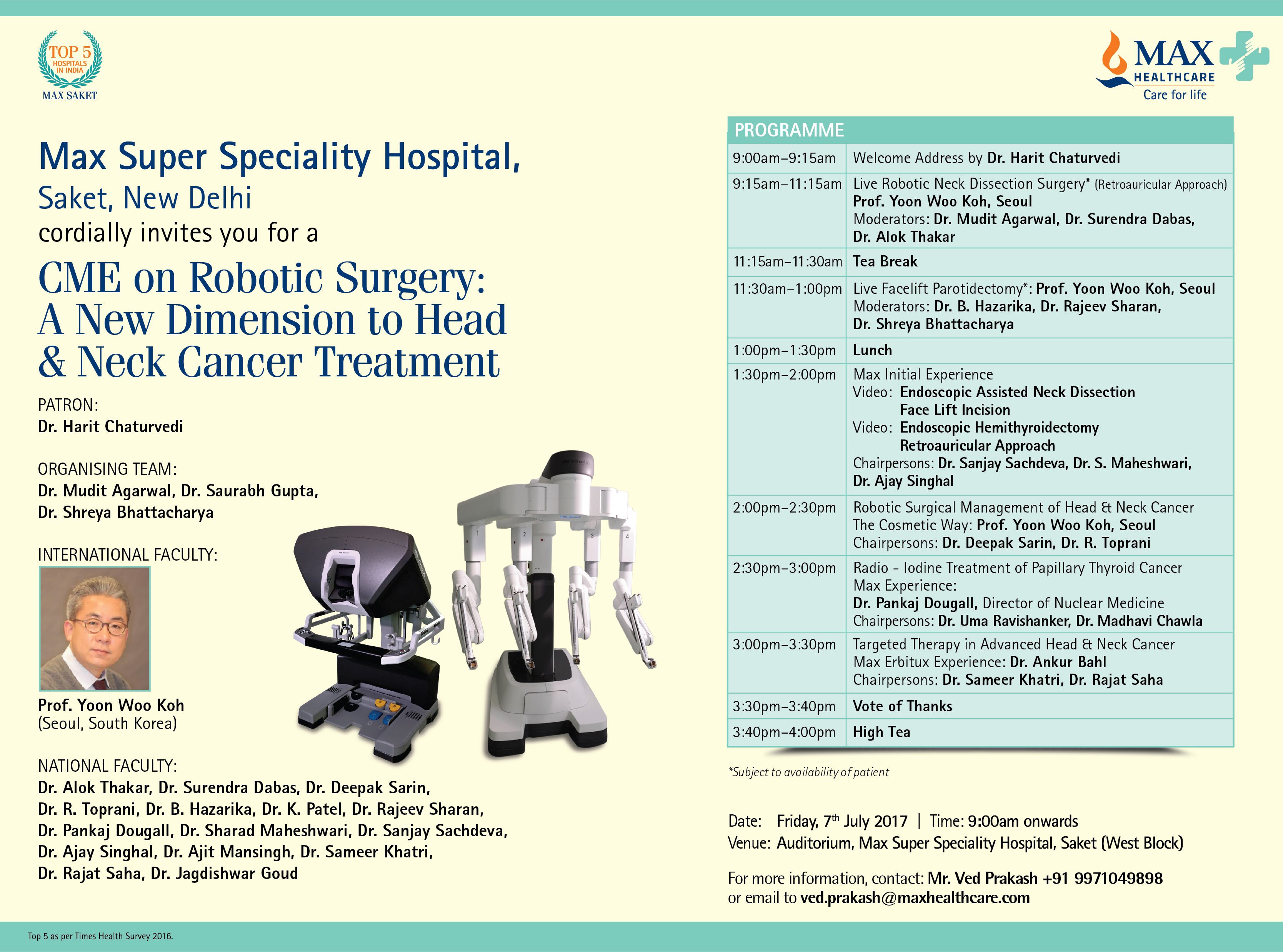 Events - A New Dimension to Head & Neck Cancer Treatment | Max Hospital
